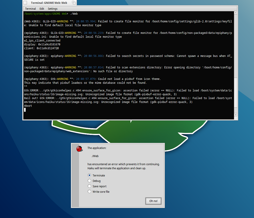 Gtk App Crash Issue With Haiku R1b4 Ports Haiku Community 