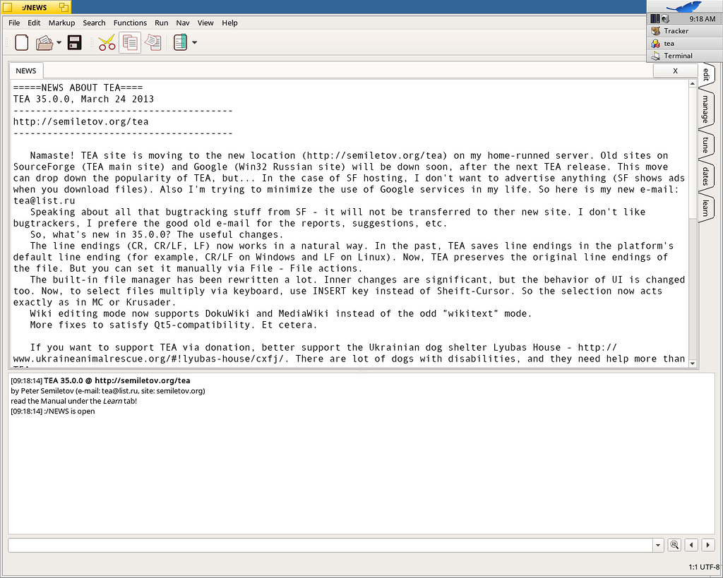 Tea Text Editor - Software - Haiku Community